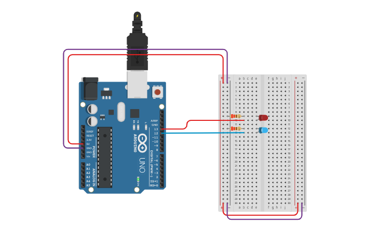 Circuit design Basic LED Circuit - Tinkercad