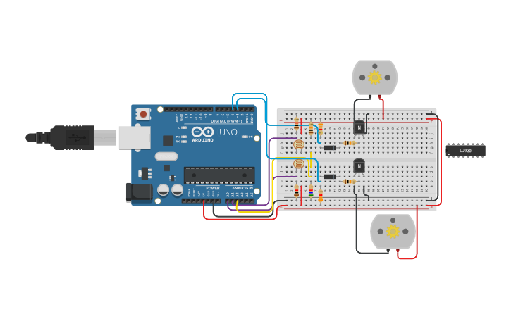 Circuit design Carro - Tinkercad