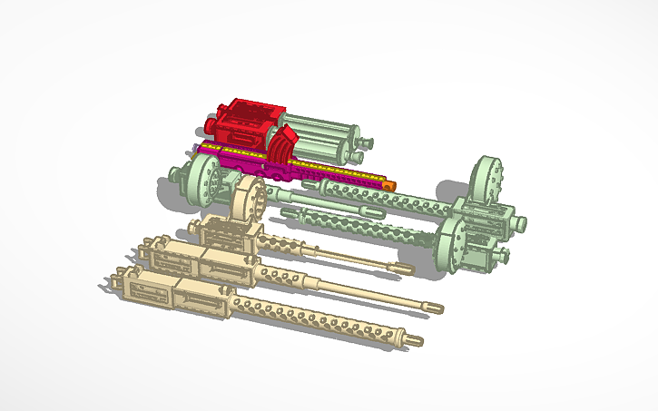 3D design 50 cals Gaslands machine guns - Tinkercad