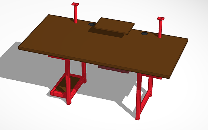 3D design computer desk | Tinkercad