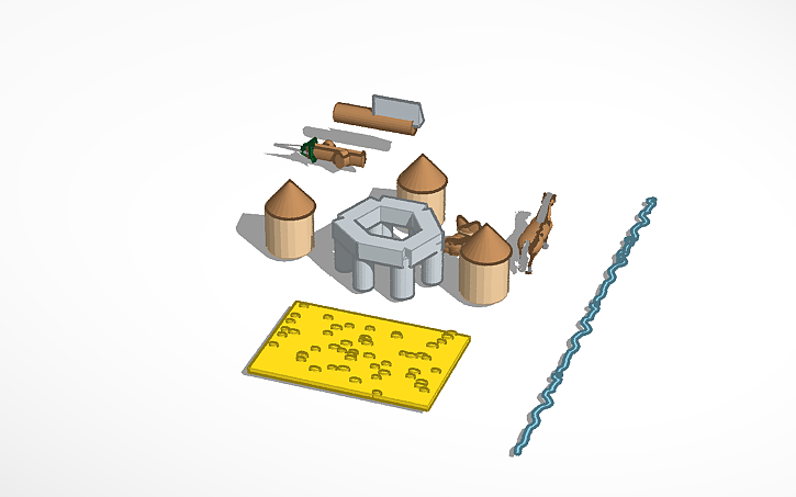 3D design Neolithic village 2 - Tinkercad