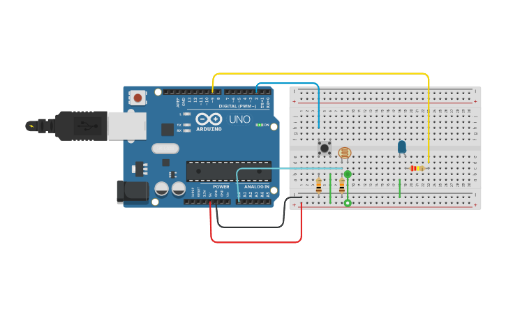 Circuit design 11c_Photoresistor_while loop interation - Tinkercad