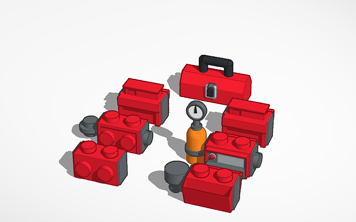 3D design Lego Level 3 Dispenser - Tinkercad
