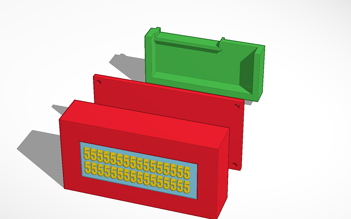 3D design 16x2 LCD Case - Tinkercad