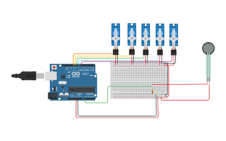 Circuit Design 5 Dof Dengan Force Sensor Tinkercad