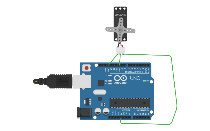 Circuit design Servo motor control - Tinkercad