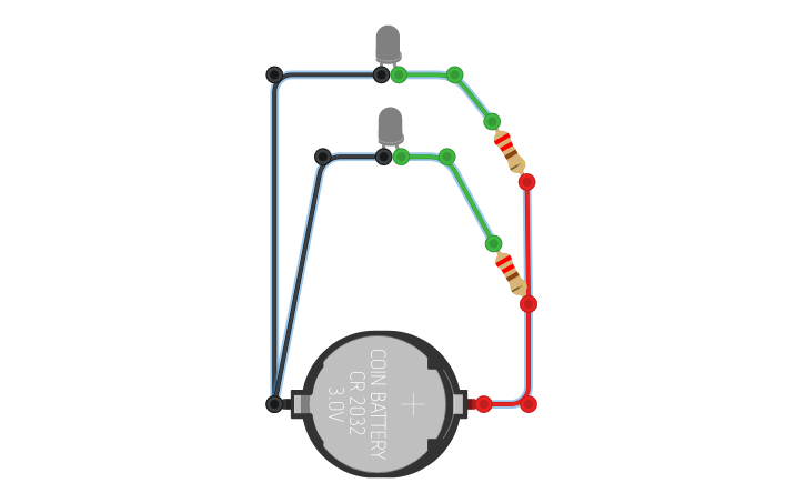 Circuit design multiple leds - Tinkercad