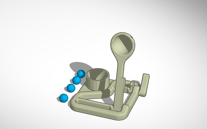 3D design DjB Mini catapult and balls - Tinkercad