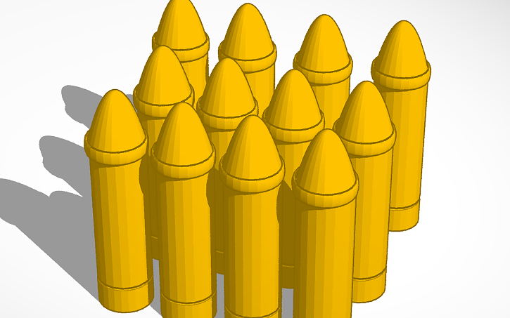 3D design Bullets 12 pack | Tinkercad