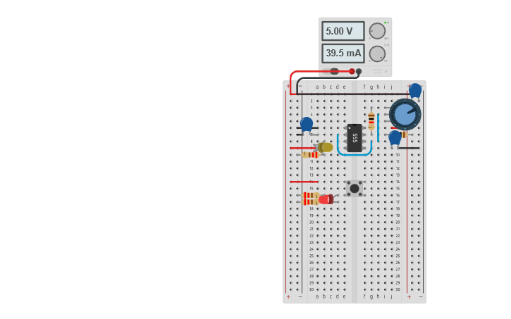 Circuit design 555 timer p4 - Tinkercad