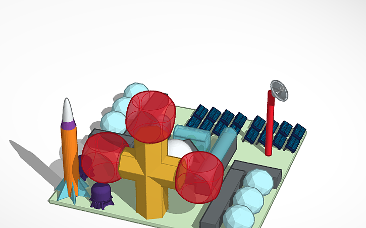 3D design the thunder moon base - Tinkercad
