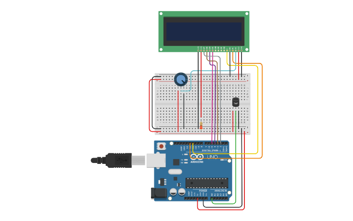 Circuit Design Temperatura Su Display Tinkercad