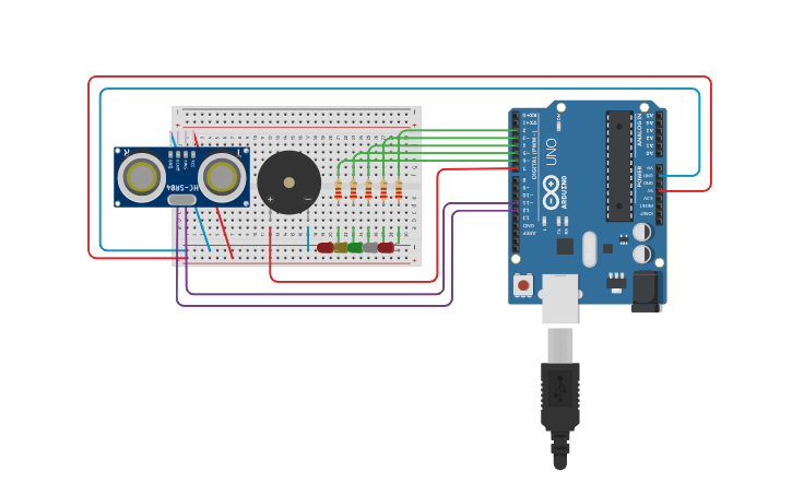 Circuit Design Distance Measurement Using Ultrasonic Sensor And Arduino Tinkercad