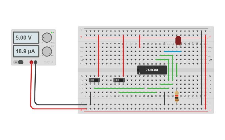 Circuit design OR gate using NAND Gate | Tinkercad