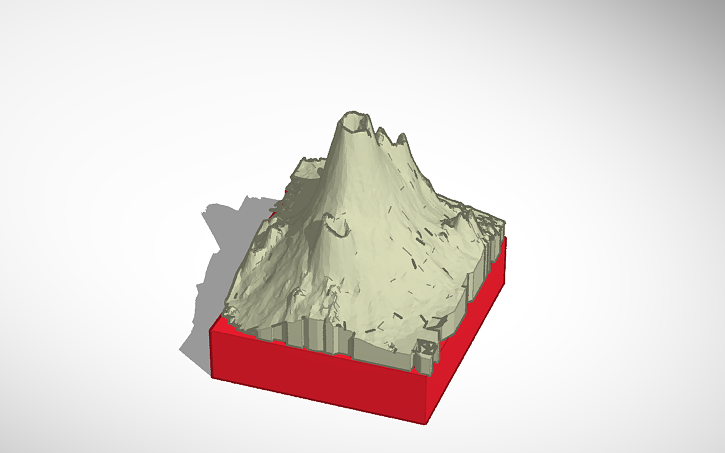 3D design Kyle Mt Nyiragongo volcano - Tinkercad
