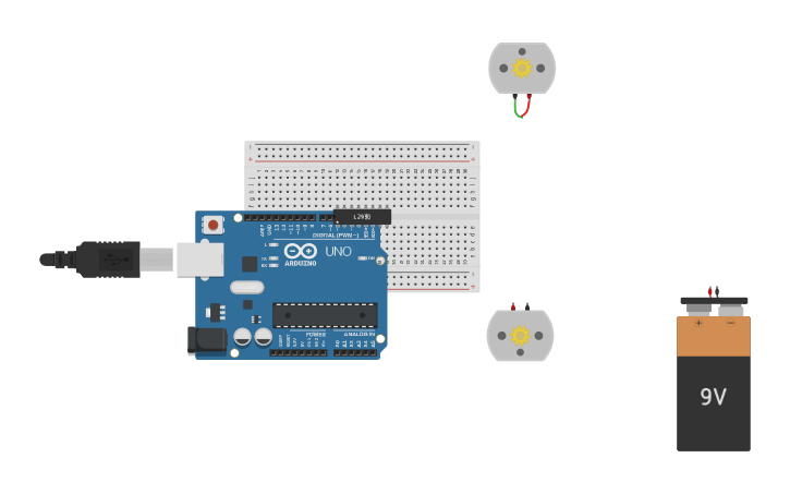 Circuit design DC motor - Tinkercad