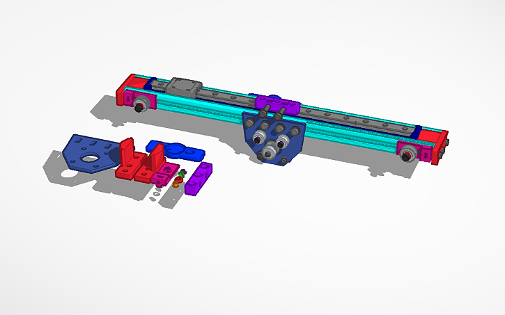 3D design David Orlo Centered X Axis *Embedded-Rail Variant - Tinkercad