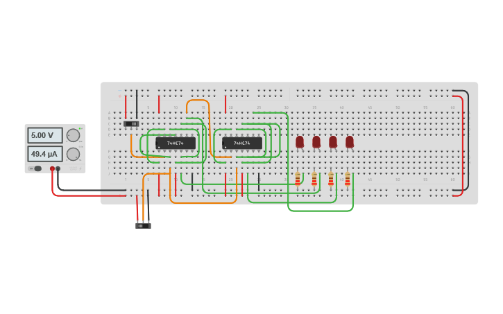 Circuit design Shift Register - Tinkercad Circuit design Shift Register - Tinkercad