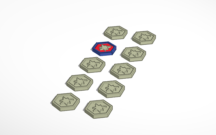 3D design X-Wing Critical Hit Token - Tinkercad