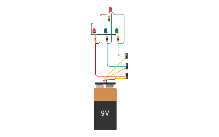 Circuit design RGB Light | Tinkercad