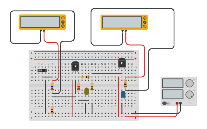 Circuit design UTS Praktek Elektronika Analog Shofi - Tinkercad