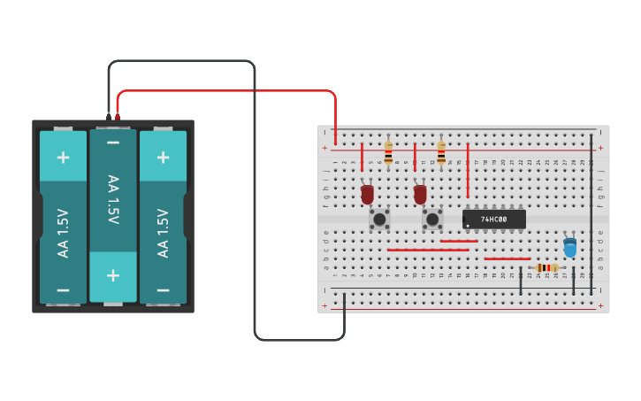 Circuit design Puerta NAND | Tinkercad