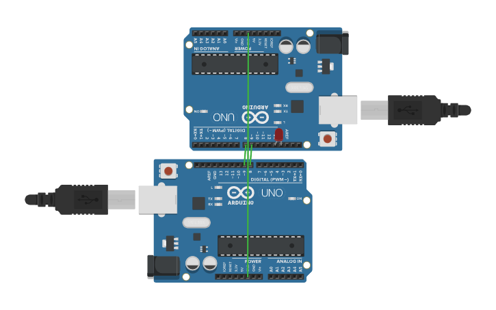 Circuit Design Comunicación Serial Tinkercad