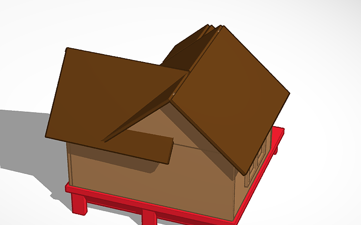 3D design simple architecture house - Tinkercad