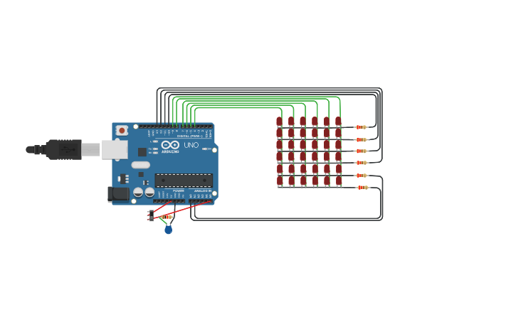 Circuit design snake game - Tinkercad