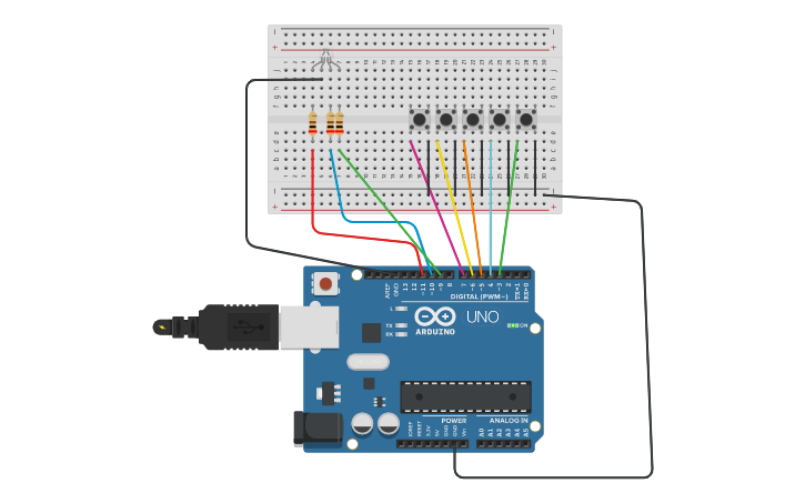Circuit design 66709310 switch LED - Tinkercad