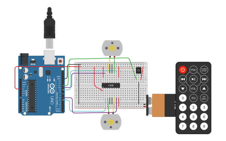 Circuit Design Dc Motors With Ir Remote Tinkercad