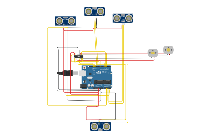 Circuit Design Obstacle Avoidance Robot Tinkercad