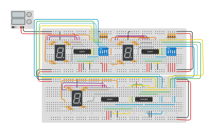 Circuit design FULL ADDER - Tinkercad