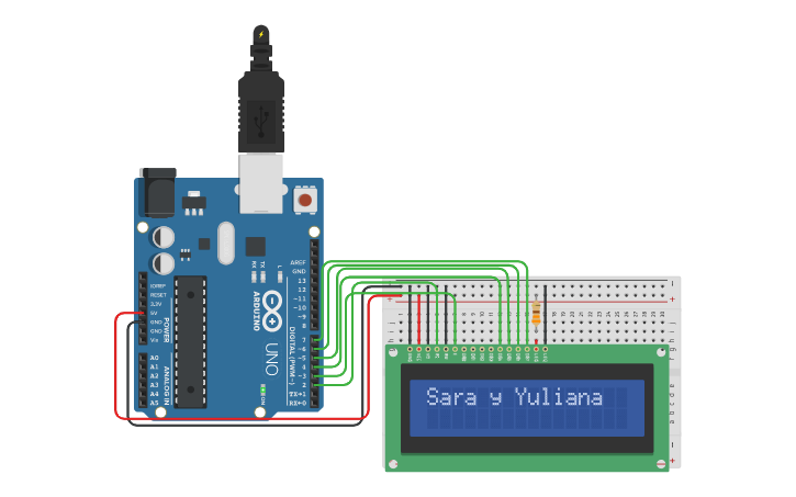 Circuit design Display LCD - Tinkercad
