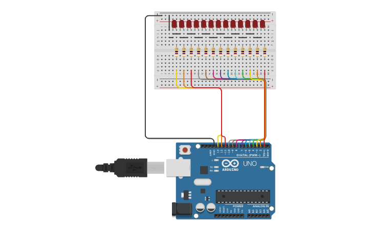 Circuit design knight rider | Tinkercad