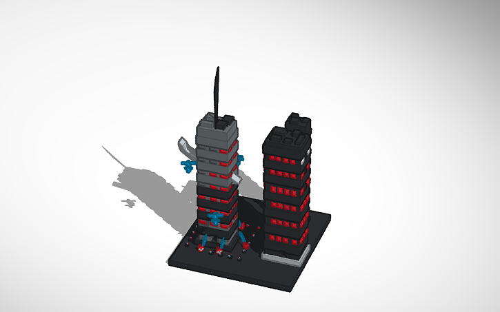 3D design Twin Tower - Tinkercad