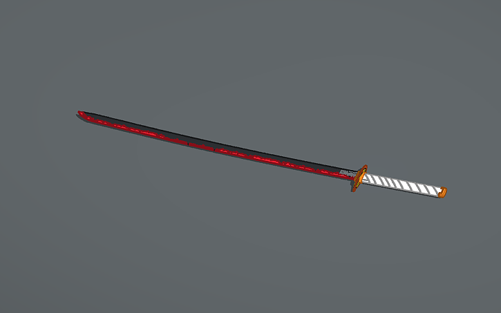 3D design Rengokus sword (Demon Slayer) - Tinkercad