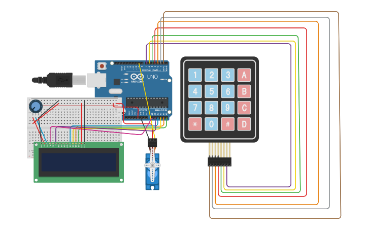 Circuit design Password Door Lock - Tinkercad