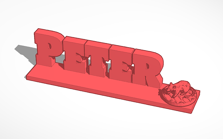 3D design Peter Beam - Nameplate - Tinkercad