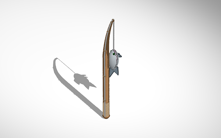 3D design Fishing pole for lake town - Tinkercad