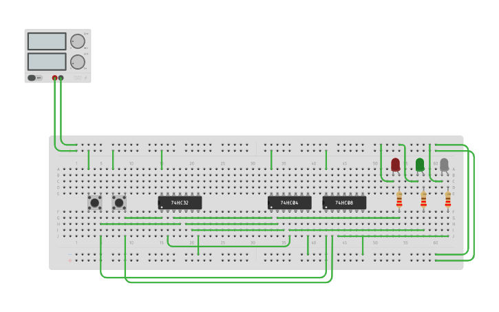 Circuit design TTL - Tinkercad