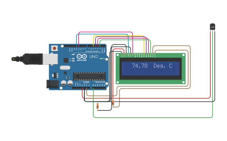 Circuit design Temperature Sensor - Tinkercad