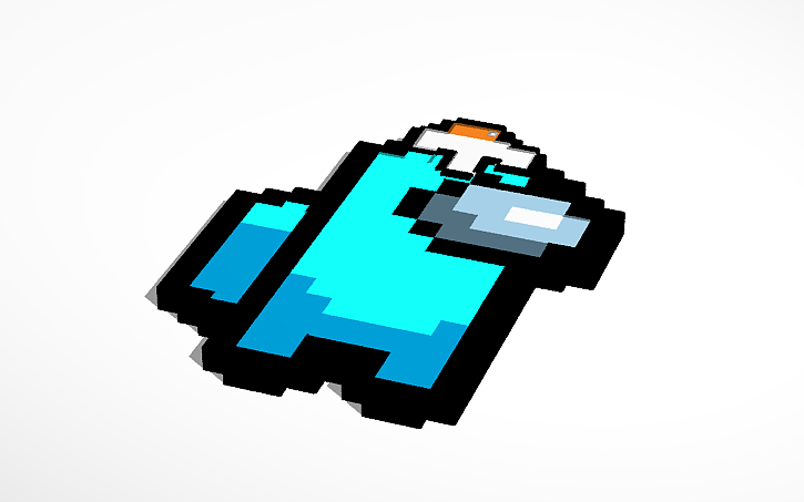 3D design Teal Among Us Character with Egg - Tinkercad