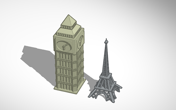3D design eifeltoren en big ben ckv - Tinkercad