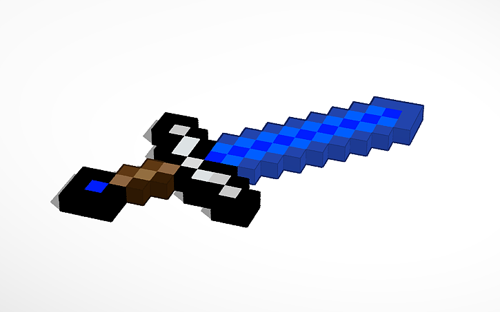 3D design Minecraft iron water sword | Tinkercad