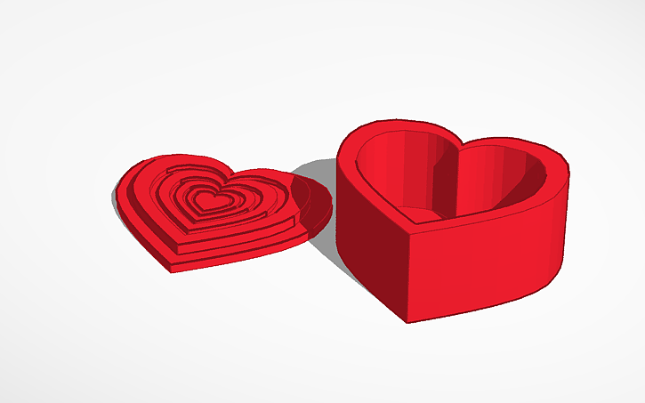 3D design Heart-Shaped Valentine's Box V3 - Tinkercad
