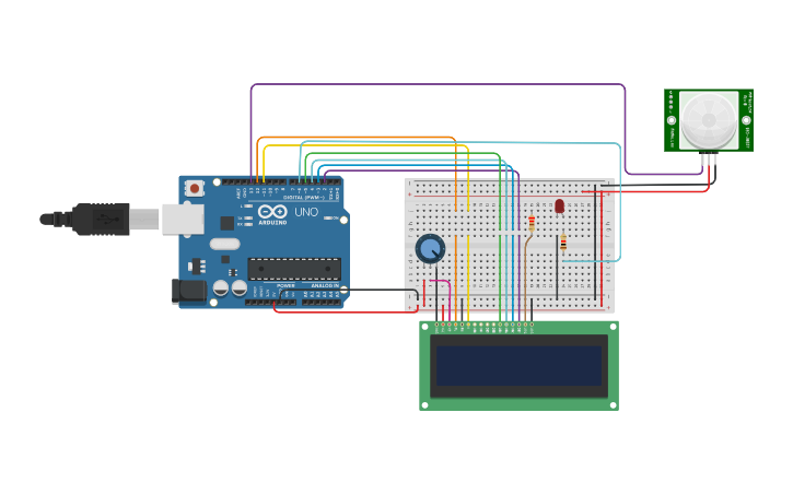 Circuit design street lighting - Tinkercad