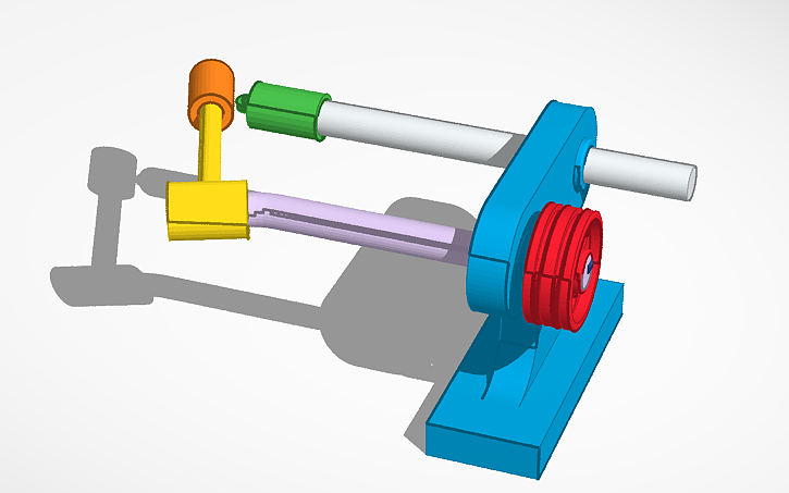 3D design Linear Reciprocating Mechanism - SIM LAB - Tinkercad
