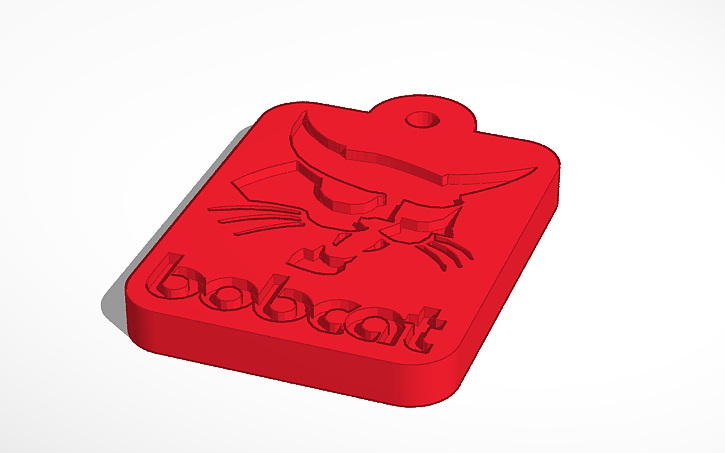 3D design Bobcat Keychain Fob - Tinkercad