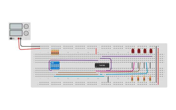 Circuit design Gray To Binary Code Converter - Tinkercad